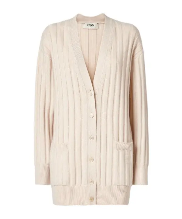 Fendi Ribbed Pocket Cardigan