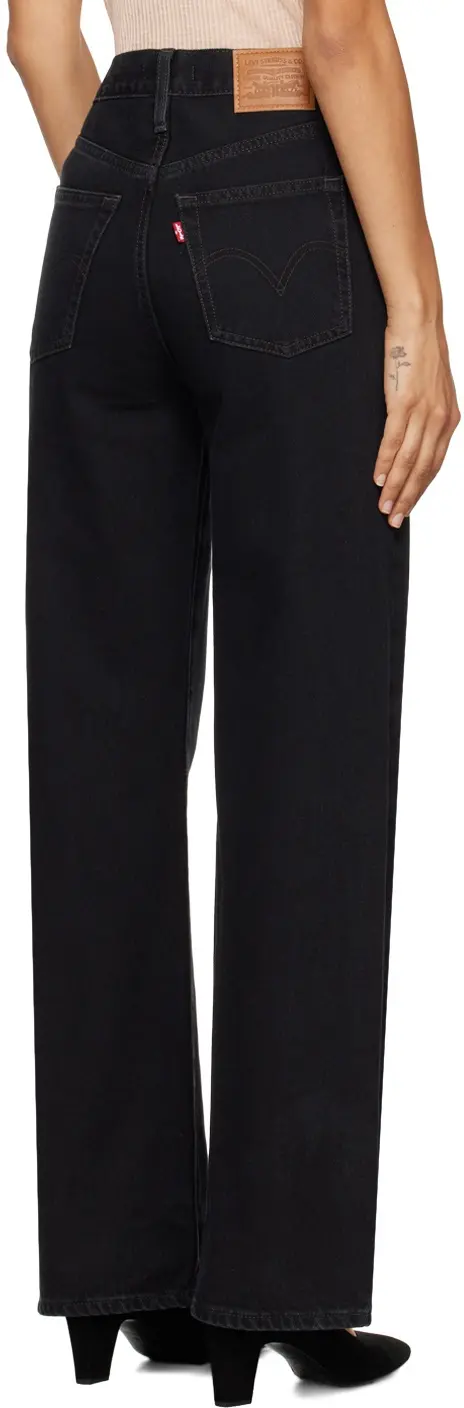LEVI'S Logo Patch Wide-leg Jeans - Black
