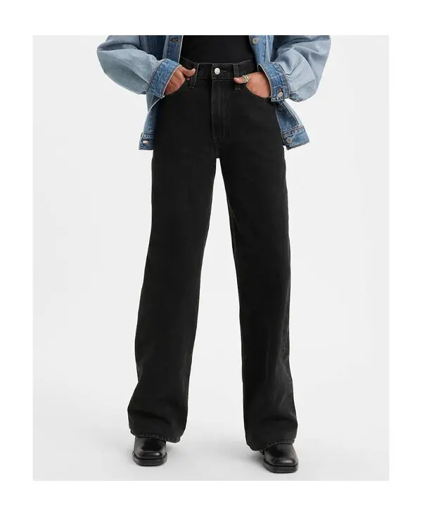 LEVI'S Logo Patch Wide-leg Jeans - Black