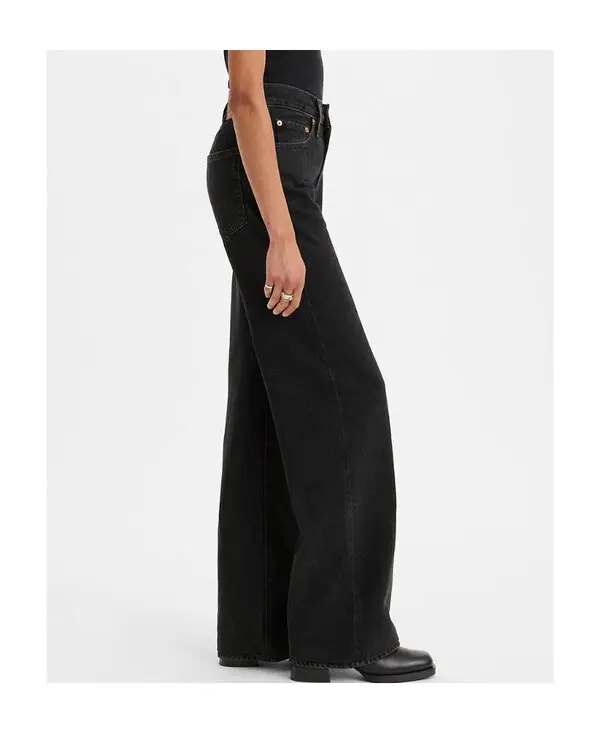 LEVI'S Logo Patch Wide-leg Jeans - Black