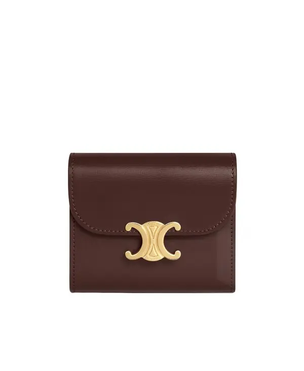 Celine Small Wallet Triomphe In Shiny Calfskin