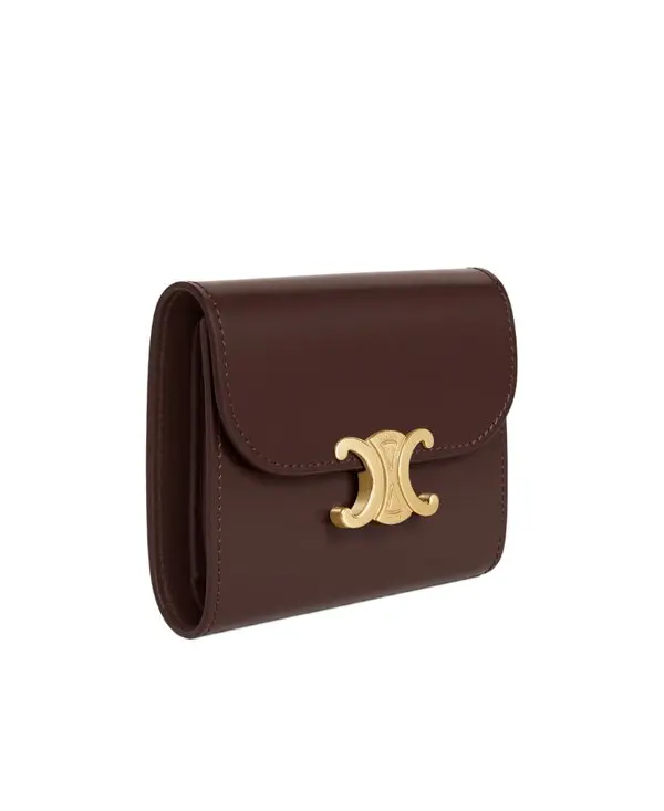 Celine Small Wallet Triomphe In Shiny Calfskin