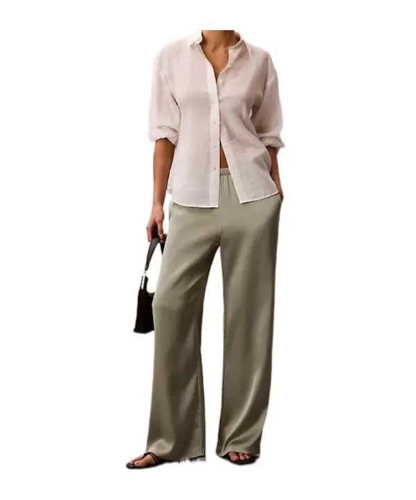 Calvin Klein Elasticated Waist Wide-leg Pants - Shadow