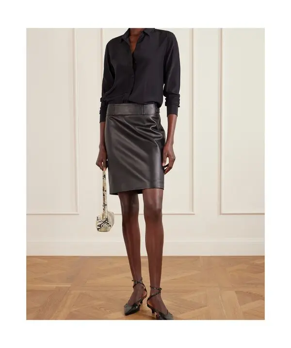 Magda Butrym Leather Midi Skirt