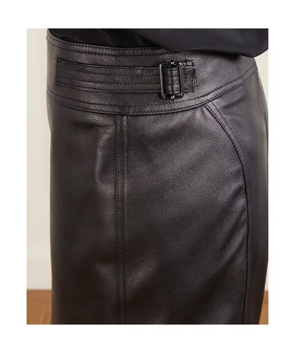 Magda Butrym Leather Midi Skirt