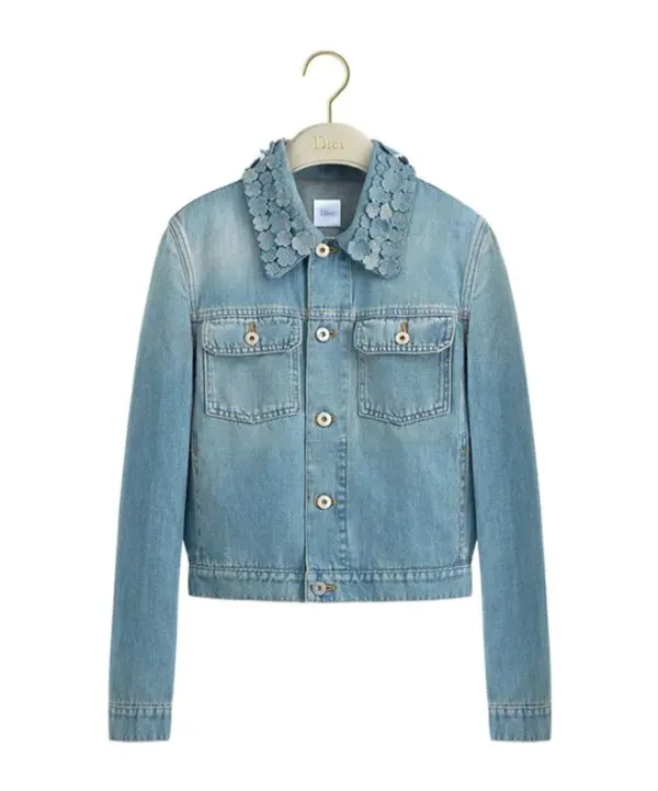 Dior Dioriviera Cropped Jacket With Embroidered Collar - Blue