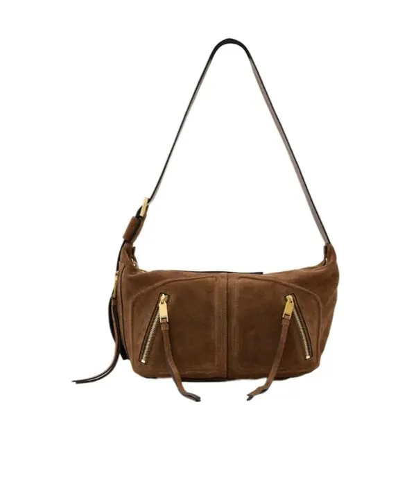 ALLSAINTS Zippered Shoulder Bag - Sugar Brown