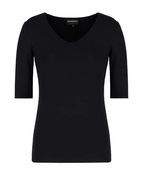 Emporio Armani Mid-sleeve Knitted T-shirt