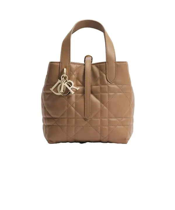 Dior Small Quilted Tote Bag - Brown