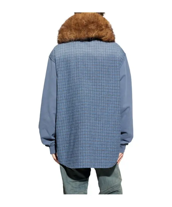 Balenciaga Decorative Hood Checkered Jacket