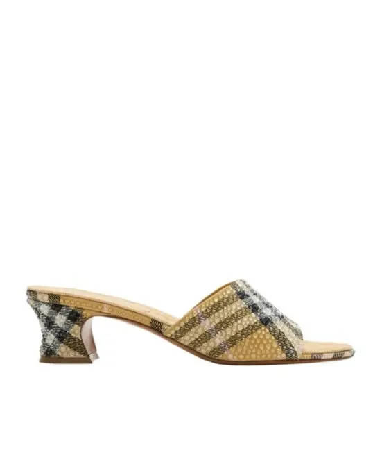 Burberry Rhinestone Check Sloane Mules