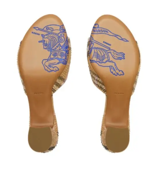 Burberry Rhinestone Check Sloane Mules