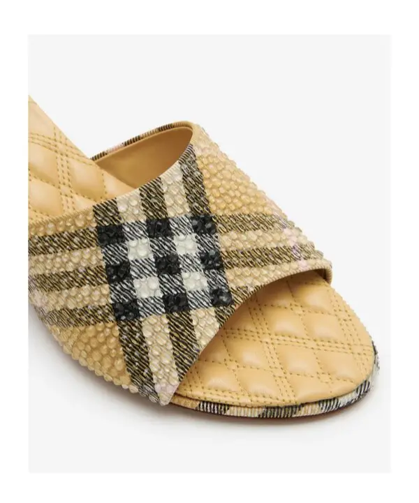 Burberry Rhinestone Check Sloane Mules