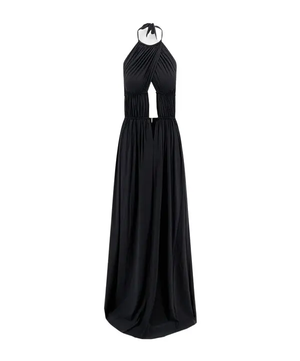AMAZUIN Halterneck Maxi Dress With Openwork Detail