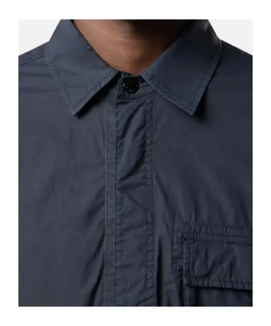 Stone Island Long-sleeved Casual Jacket With Chest Pocket And Sleeve Badge