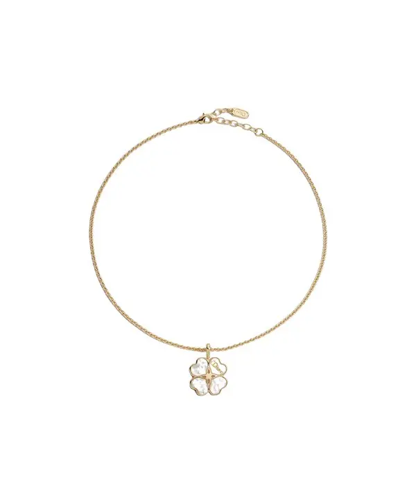 Dior Gold-plated Clover Pendant Necklace With Mother-of-pearl - Yellow