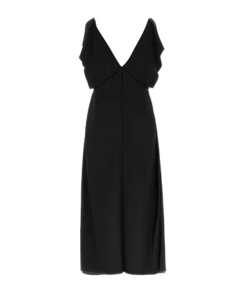 JIL SANDER V-neck Ruffle Dress