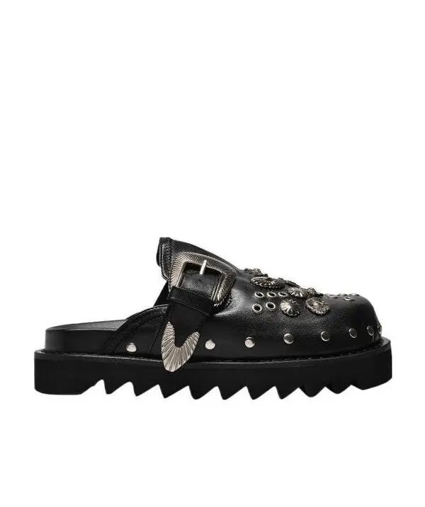 Toga Embellished Leather Mules