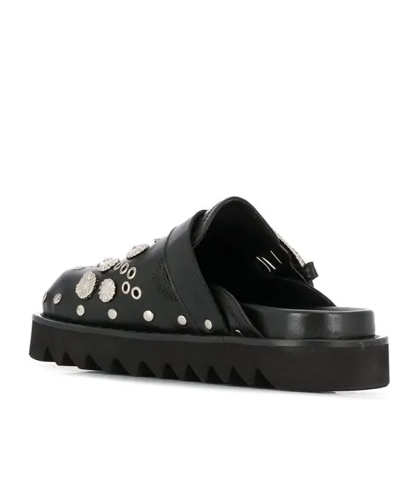Toga Embellished Leather Mules