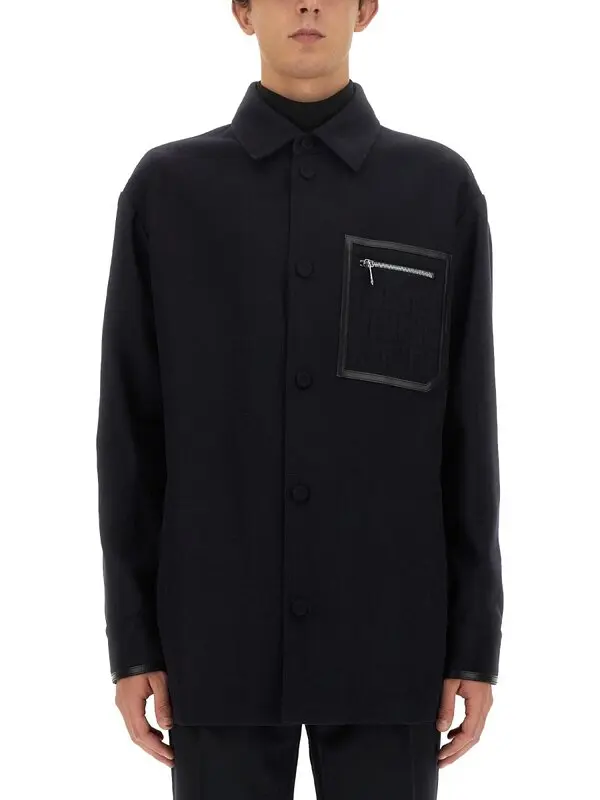 Fendi Single-breasted Jacket With Ff Motif