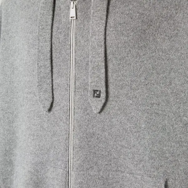 Fendi Zip-up Hooded Sweatshirt With Ff Detail
