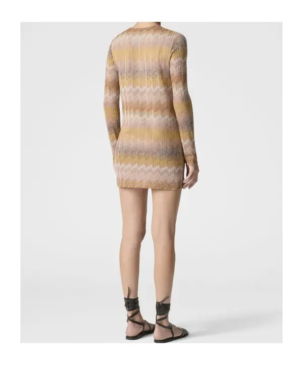 Missoni Ombre Lurex Long-sleeve Mini Dress