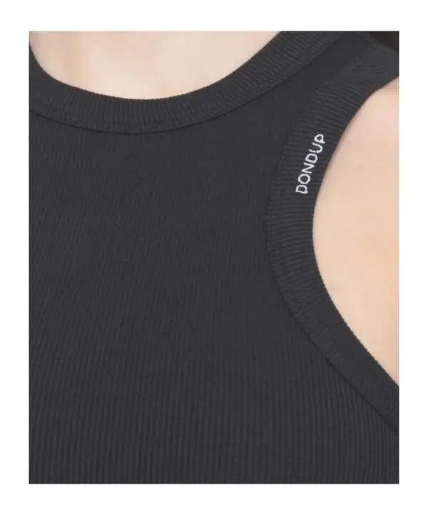 DONDUP Ribbed Logo Sleeveless Top