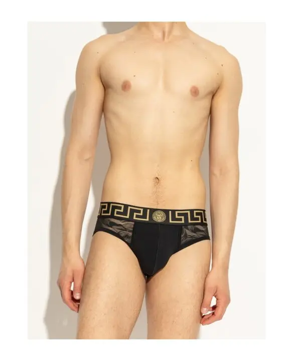 Versace Greca-border Lace Panties