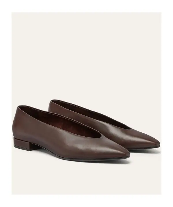 Loro Piana Rebecca Pointed-toe Ballerina Flats - Brown