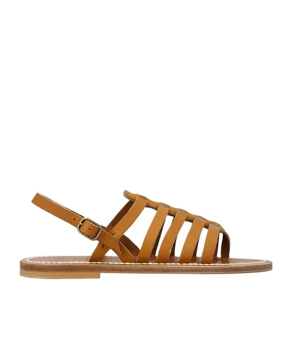 K.JACQUES Homere Leather Ankle Strap Sandals - Beige