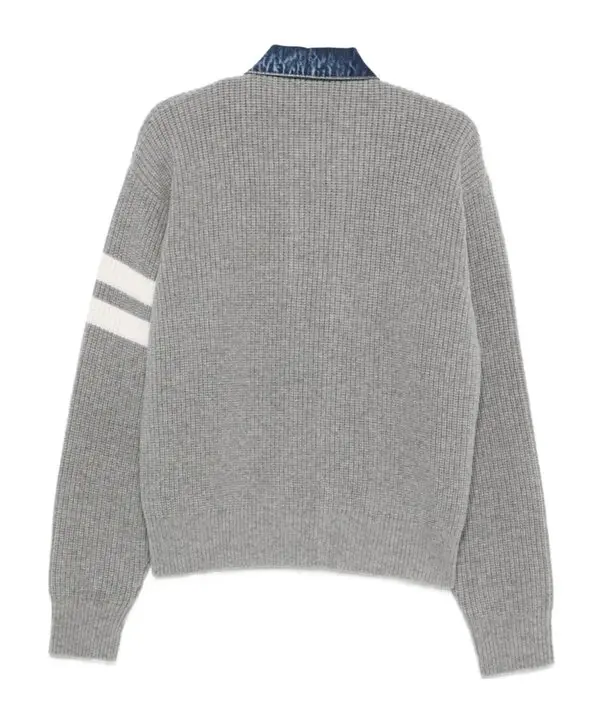 Dsquared2 Denim-panel Ribbed Cardigan
