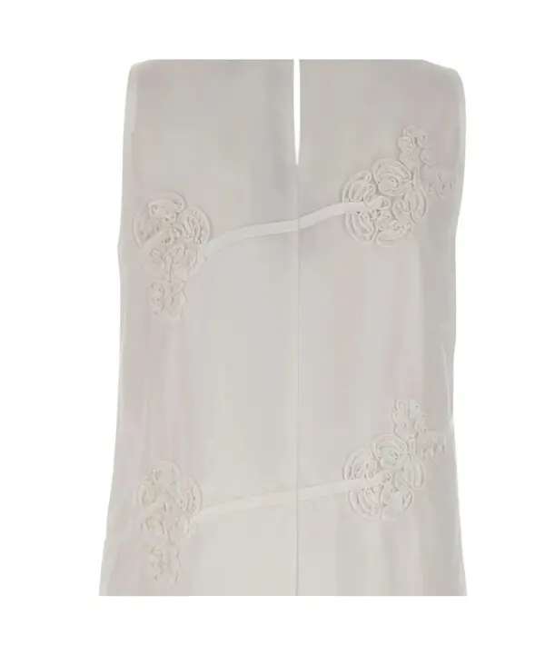 Marella Round Neck Sleeveless Dress With Embroidered Detailing