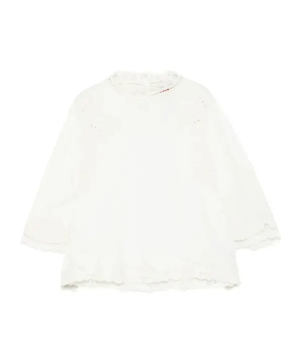 Farm Rio Palm Tree Lace Trim Top