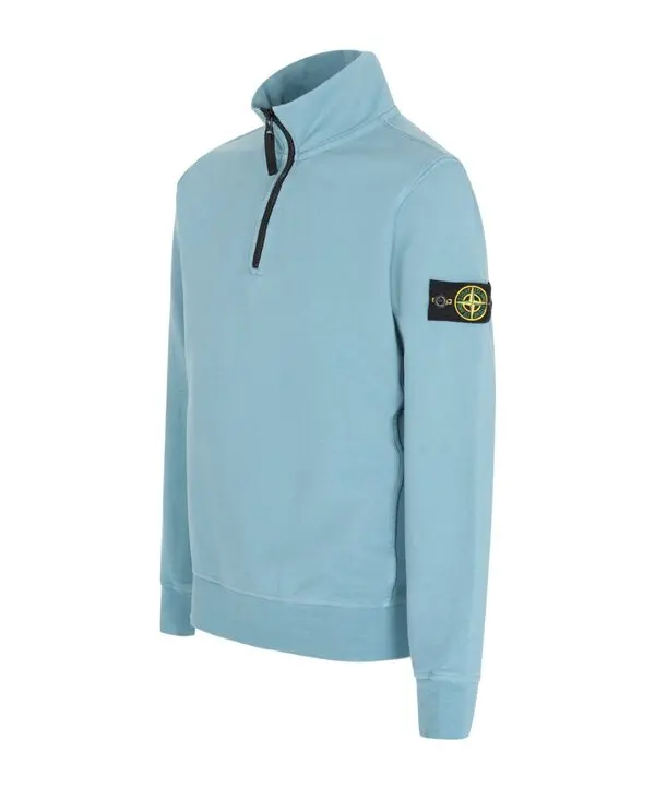 Stone Island Half-zip Hoodie With Stand Collar