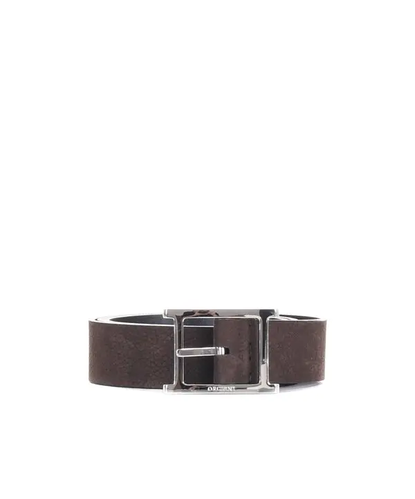 ORTIGNI Textured Buckle Belt - Brown