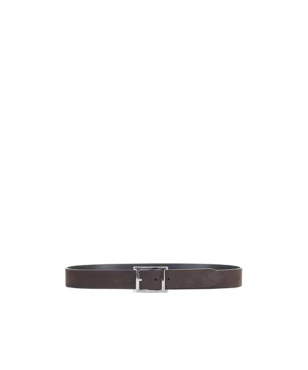ORTIGNI Textured Buckle Belt - Brown