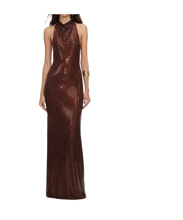 SELF-PORTRAIT Rhinestone Racerback Maxi Dress