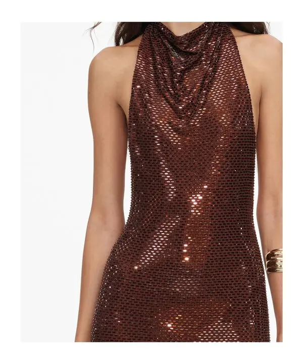 SELF-PORTRAIT Rhinestone Racerback Maxi Dress