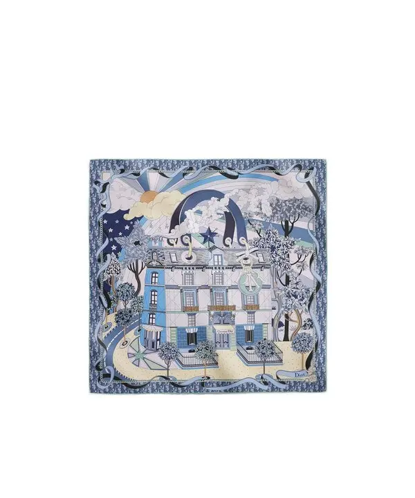Dior Avenue90 Square Scarf - Blue
