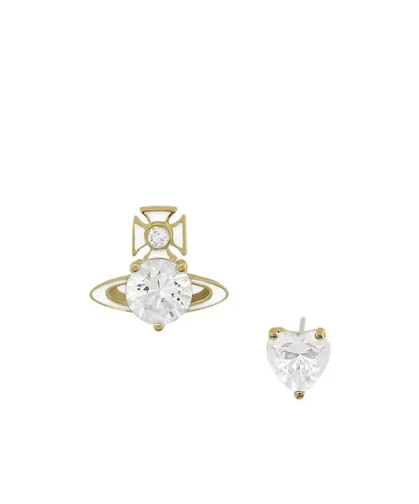 VIVIENNE WESTWOOD Millie Heart Stud Earrings - White