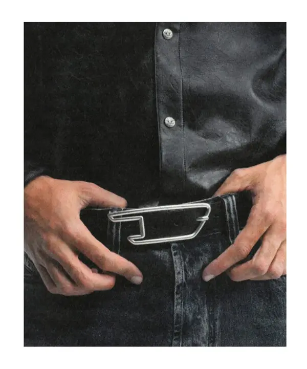 DIESEL® Logo Buckle Leather Belt