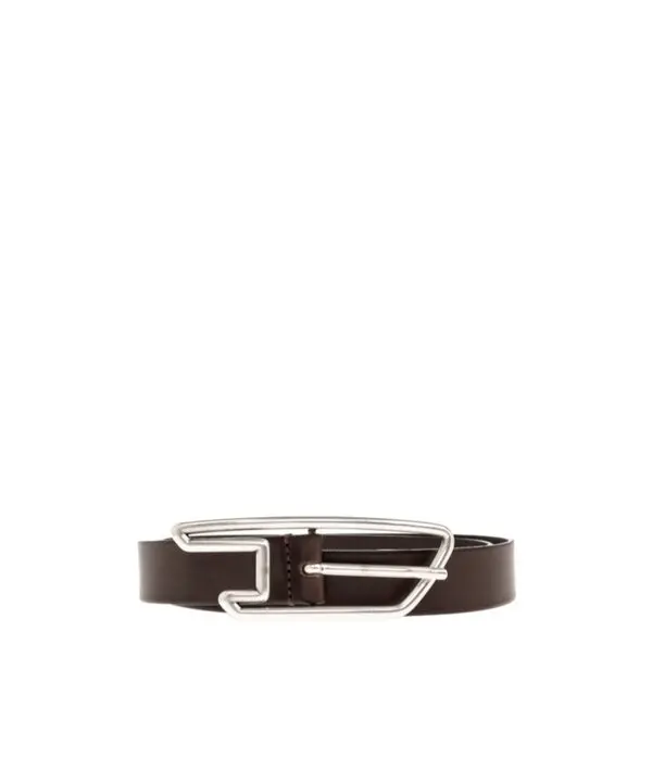 DIESEL® B-d Line Leather Belt - Brown
