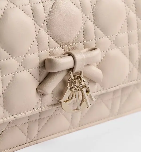 Dior Quilted Leather Mini Bag With Bow Detail