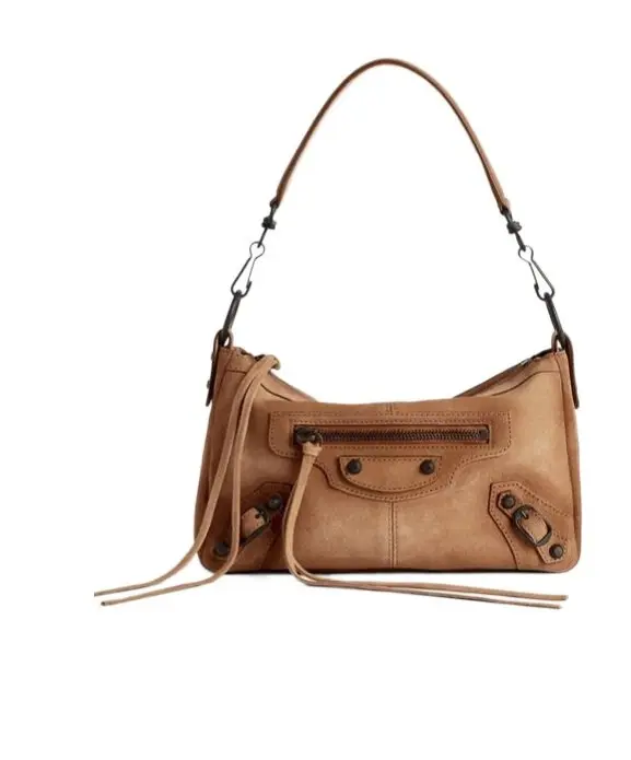 Balenciaga Le City Moto Mini Shoulder Bag - Camel