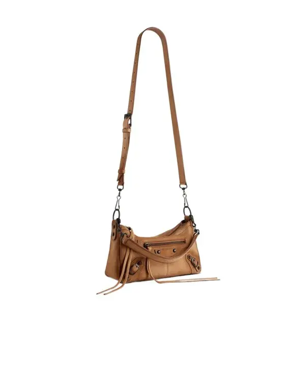 Balenciaga Le City Moto Mini Shoulder Bag - Camel