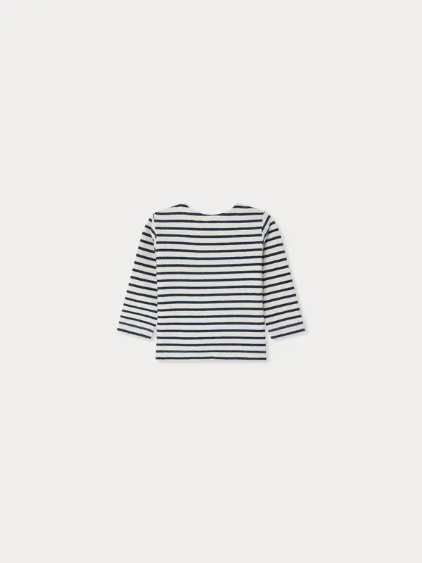 Bonpoint Striped Long Sleeve T-shirt With Island Patch