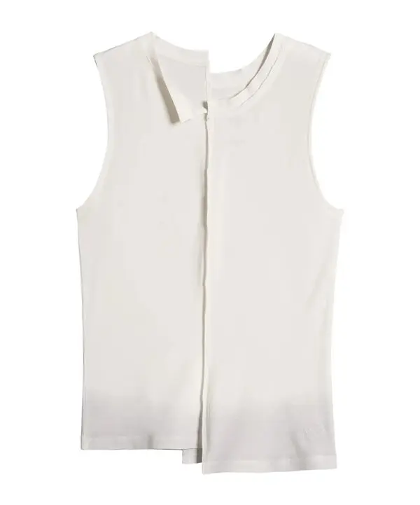 Y3 Sleeveless Asymmetrical Tank Top - White