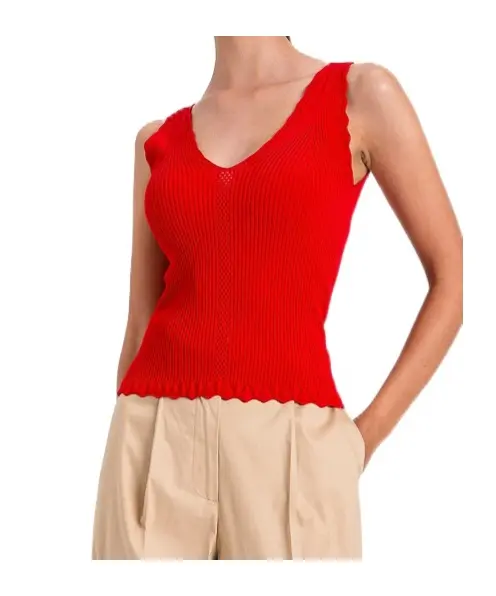 TWINSET V-neck Ribbed Vest