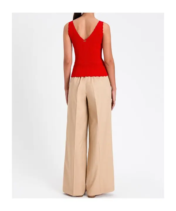 TWINSET V-neck Ribbed Vest