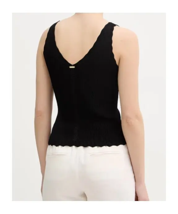 TWINSET Ribbed Knit Vest With V-neck